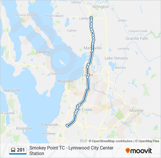 201 Route: Schedules, Stops & Maps - Lynnwood City Center Station (Updated)