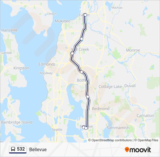 532 Route: Schedules, Stops & Maps - Bellevue (Updated)