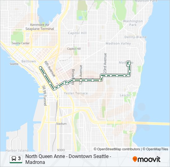 3 Route: Schedules, Stops & Maps - Madrona and 34th Ave Via E Cherry St ...