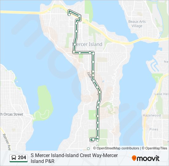 204 Route: Schedules, Stops & Maps - S Mercer Island (Updated)