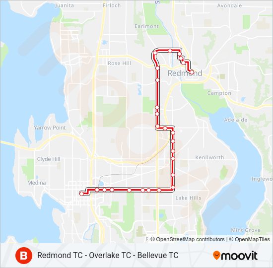 B LINE Route: Schedules, Stops & Maps - Downtown Redmond Station (Updated)