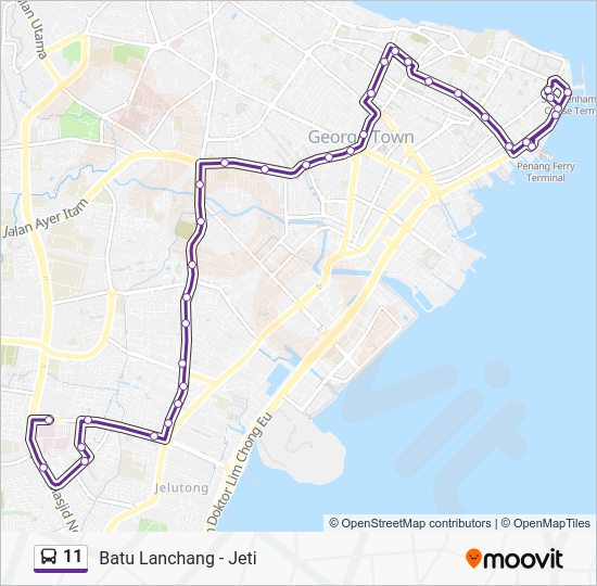 11 Route: Schedules, Stops & Maps - Batu Lanchang - Jeti (Updated)