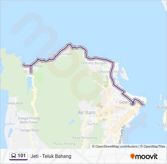 101 Route: Schedules, Stops & Maps - Jeti - Teluk Bahang (Updated)