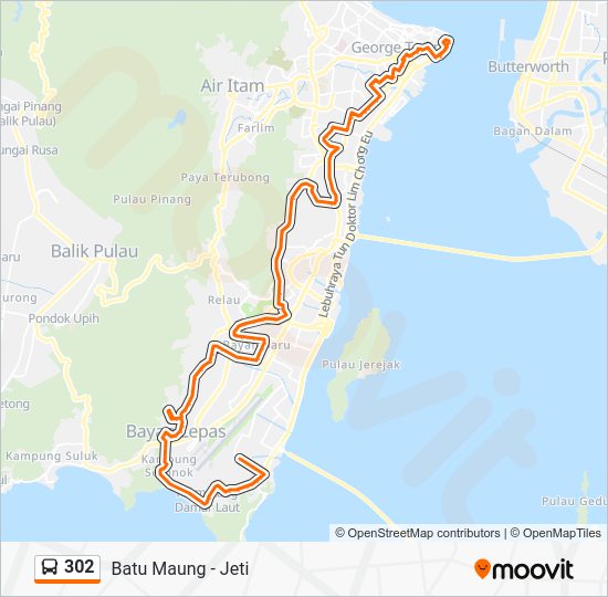 302 Route: Schedules, Stops & Maps - Batu Maung - Jeti (Updated)
