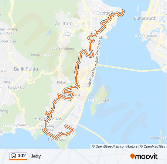 302 Route: Schedules, Stops & Maps - Batu Maung - Jeti (Updated)
