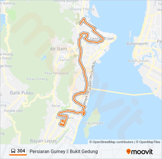 304 Route: Schedules, Stops & Maps - Bukit Gedung (Updated)