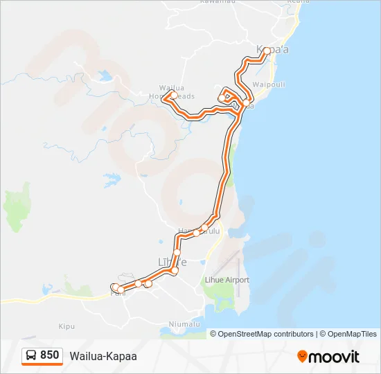 850 Route: Schedules, Stops & Maps - Wailua-Kapaa (Updated)
