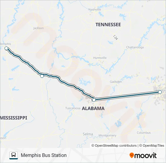 GREYHOUND US0610 Route: Schedules, Stops & Maps - Memphis Bus Station ...