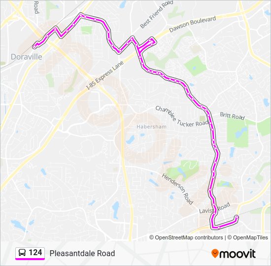 124 Route: Schedules, Stops & Maps - Tucker Via Dawson Boulevard (Updated)