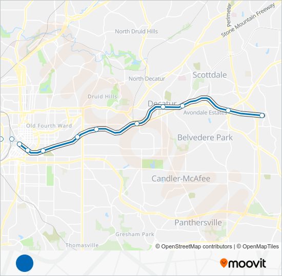 Ruta blue: horarios, paradas y mapas - Westbound (Actualizado)
