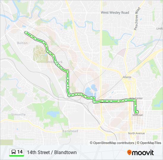 14 Route: Schedules, Stops & Maps - Moores Mill Center (Updated)