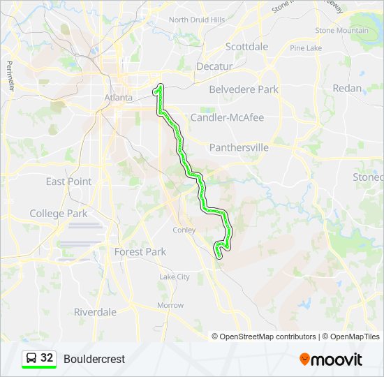32 Route: Schedules, Stops & Maps - Inman Park/ Reynoldstown Station ...