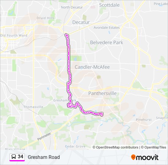34 Route: Schedules, Stops & Maps - Gsu Perimeter College Via Corral ...