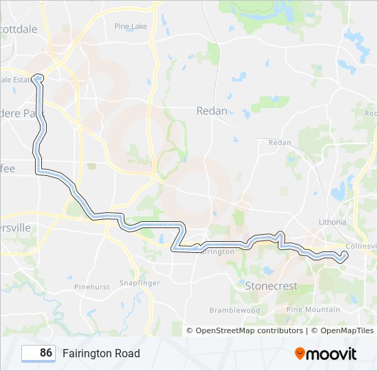 86 Route: Schedules, Stops & Maps - Mall at Stonecrest (Updated)