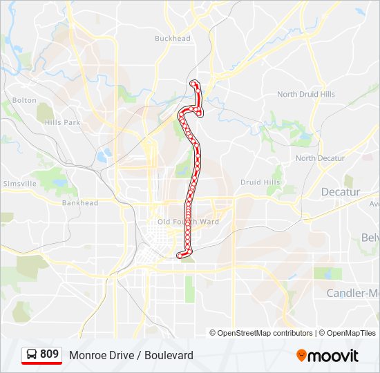 Ruta 809: horarios, paradas y mapas - King Memorial Station (Actualizado)