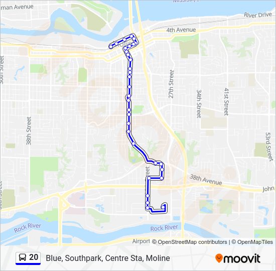 Ruta 20: horarios, paradas y mapas - Blue, Southpark, Centre Sta ...