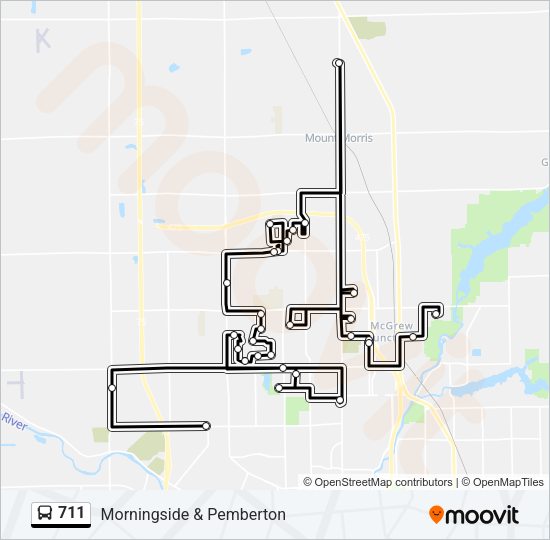 Ruta 711: horarios, paradas y mapas - Morningside & Pemberton (Actualizado)