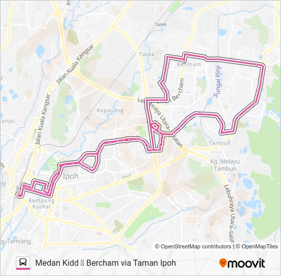 a101a Route: Schedules, Stops & Maps - Medan Kidd ↺ Bercham via Taman ...