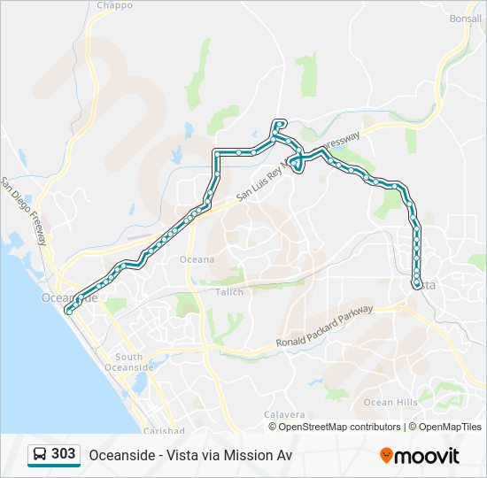303 Route: Schedules, Stops & Maps - Vista (Updated)