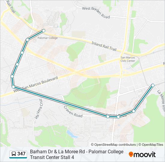 347 Route: Schedules, Stops & Maps - Csu San Marcos Sprinter Station ...
