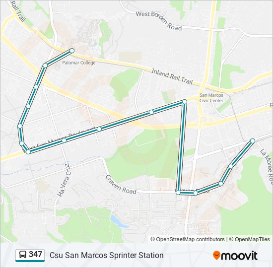 347 Route: Schedules, Stops & Maps - Csu San Marcos Sprinter Station ...