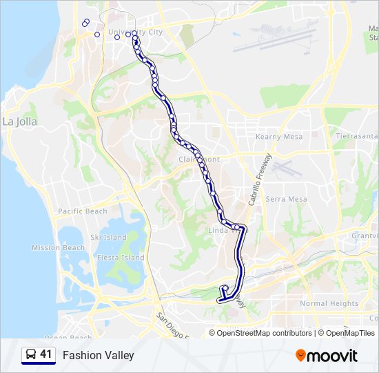 41 Route Schedules Stops Maps Fashion Valley Updated 