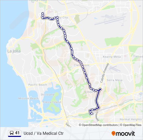 41 Route: Schedules, Stops & Maps - Ucsd / Va Medical Ctr (Updated)