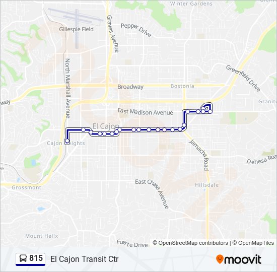 815 Route: Schedules, Stops & Maps - El Cajon Transit Ctr (Updated)