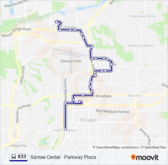 833 Route Schedules Stops Maps El Cajon Transit Center Updated 