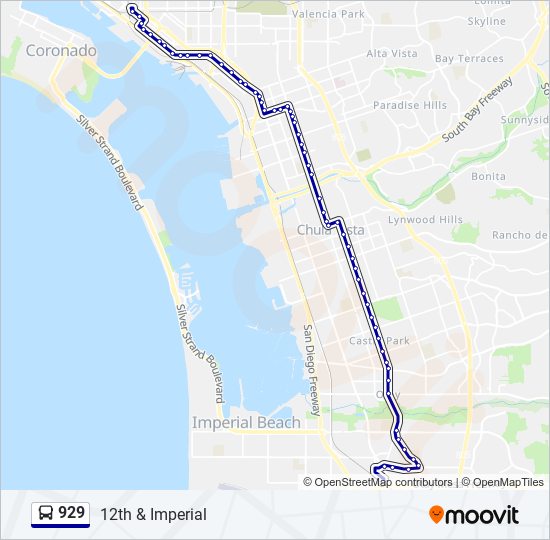 Ruta 929: horarios, paradas y mapas - 12th & Imperial (Actualizado)