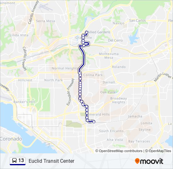 13 Route: Schedules, Stops & Maps - Euclid Transit Center (Updated)