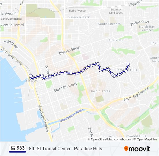 963 Route: Schedules, Stops & Maps - Paradise Hills (Updated)