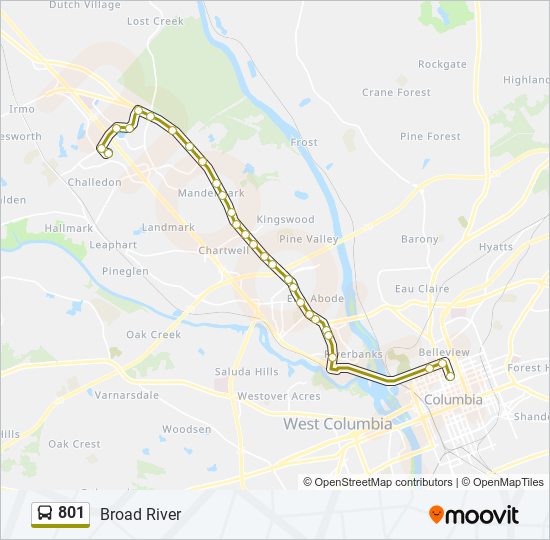 801 Route: Schedules, Stops & Maps - Comet Central Via Broad River ...