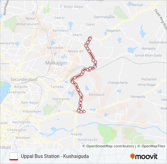 117 Route: Schedules, Stops & Maps - Uppal Bus Station (Updated)