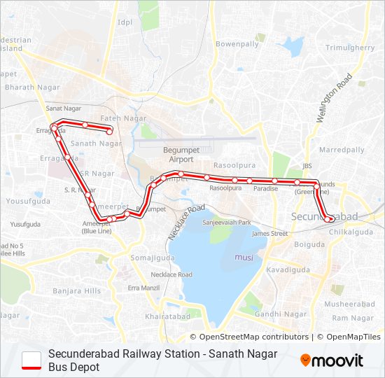 10 Route: Schedules, Stops & Maps - Secunderabad Railway Station (Updated)