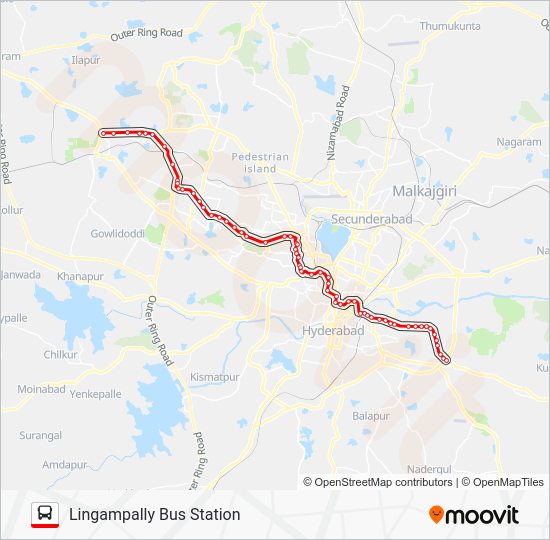 222L Route: Schedules, Stops & Maps - Lingampally Bus Station (Updated)