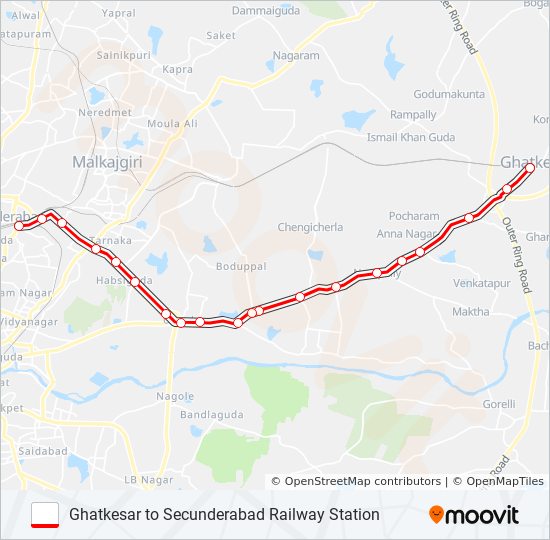 280 Route: Schedules, Stops & Maps - Ghatkesar Bus Stop (Updated)