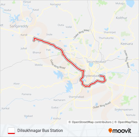 300d216 Route: Schedules, Stops & Maps - Dilsukhnagar Bus Station (Updated)