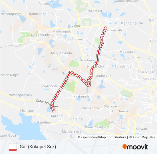 195g Route: Schedules, Stops & Maps - Gar (Kokapet Sez) (Updated)