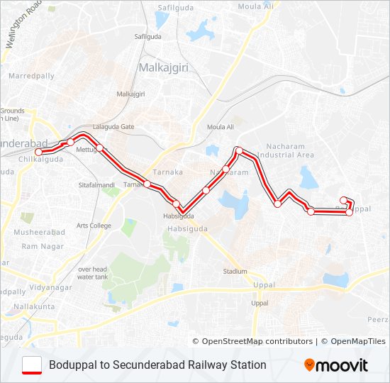 50b Route: Schedules, Stops & Maps - Boduppal (Updated)