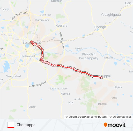 290uctpl Route: Schedules, Stops & Maps - Choutuppal (Updated)