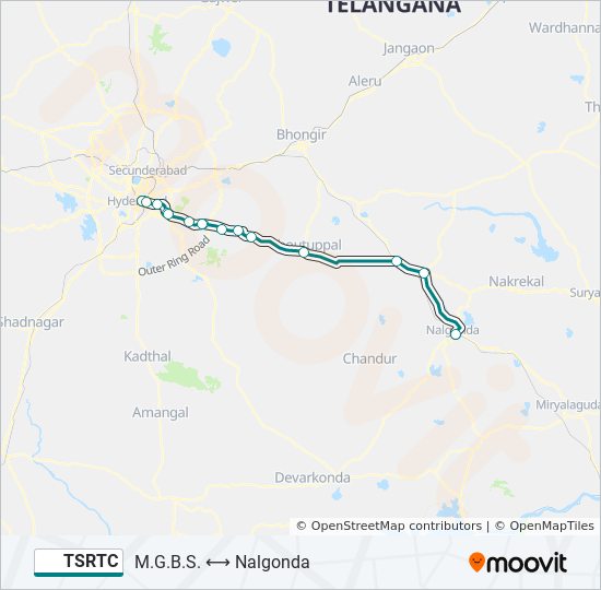 tsrtc Route: Schedules, Stops & Maps - M.G.B.S. (Updated)
