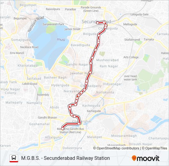 1 Route: Schedules, Stops & Maps - Secunderabad Railway Station (Updated)