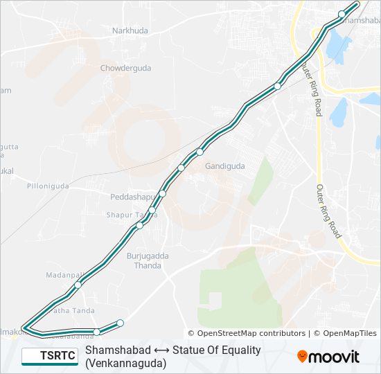 tsrtc Route: Schedules, Stops & Maps - Statue Of Equality (Venkannaguda ...