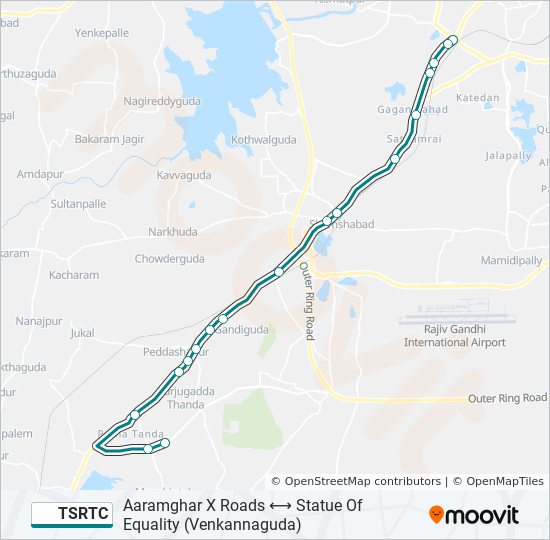 tsrtc Route: Schedules, Stops & Maps - Statue Of Equality (Venkannaguda ...
