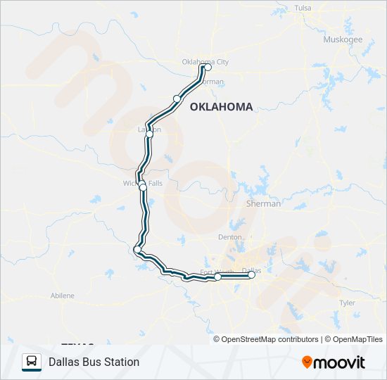 Ruta greyhound us1142s: horarios, paradas y mapas - Oklahoma City Bus ...