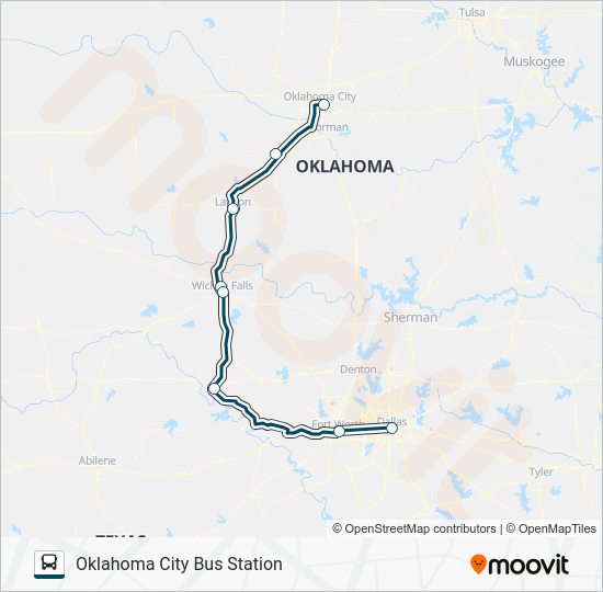 GREYHOUND US1142S Route: Schedules, Stops & Maps - Oklahoma City Bus ...