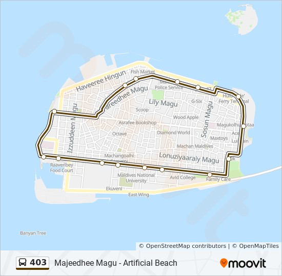 403 Route: Schedules, Stops & Maps - Majeedhee Magu - Artificial Beach ...