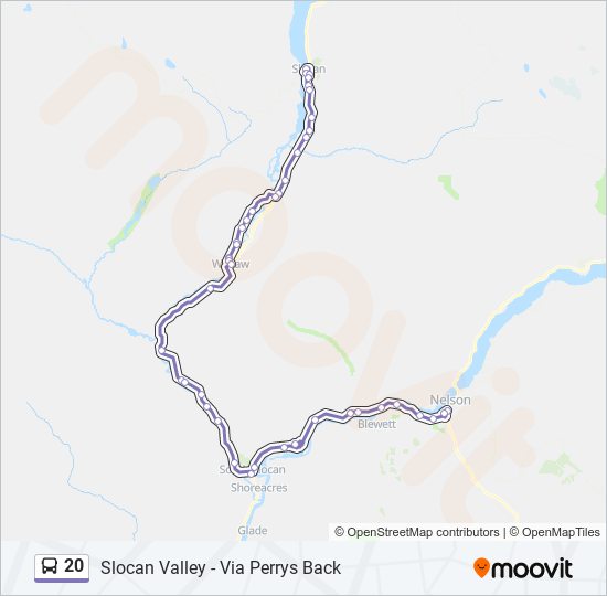 20 Route: Schedules, Stops & Maps - Slocan Valley - Via Perrys Back ...