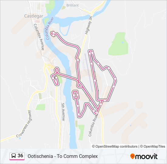 36 Route: Schedules, Stops & Maps - Ootischenia - To Comm Complex (Updated)
